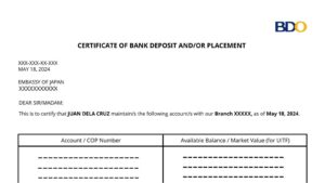 How to Get a Bank Certificate in BDO for Visa Application